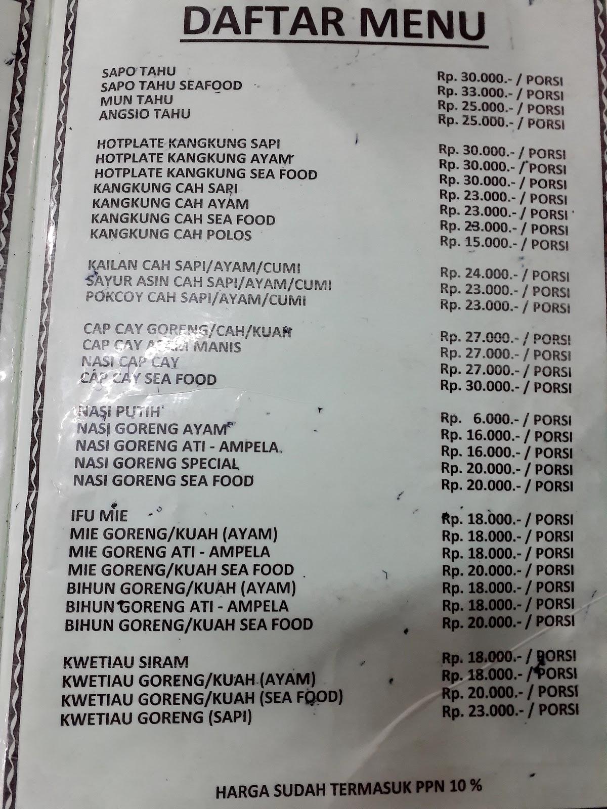 Menu at Cafe 21 Tangerang, Tangerang