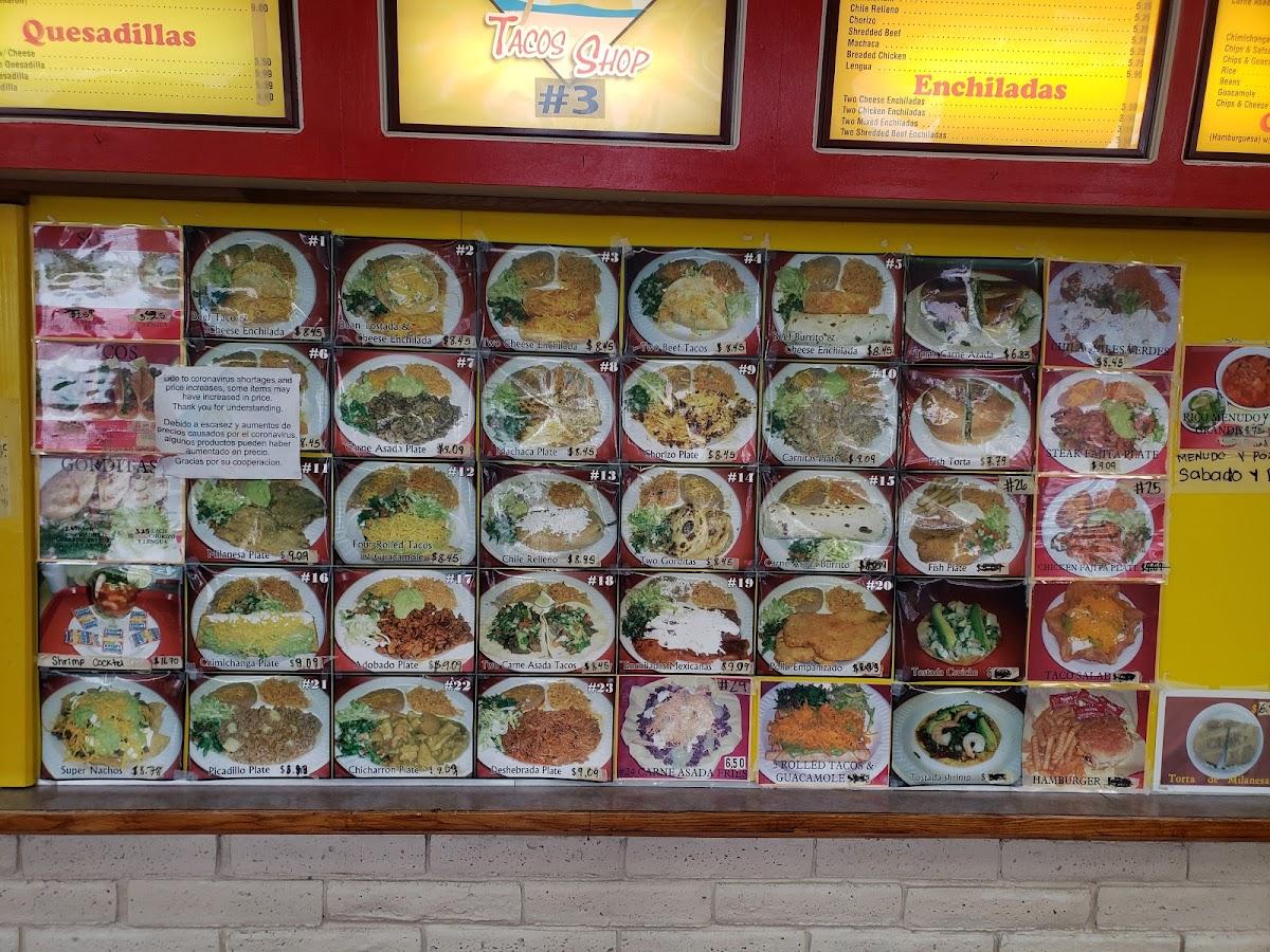 Menu at San Diego Tacos restaurant, Richland Hills