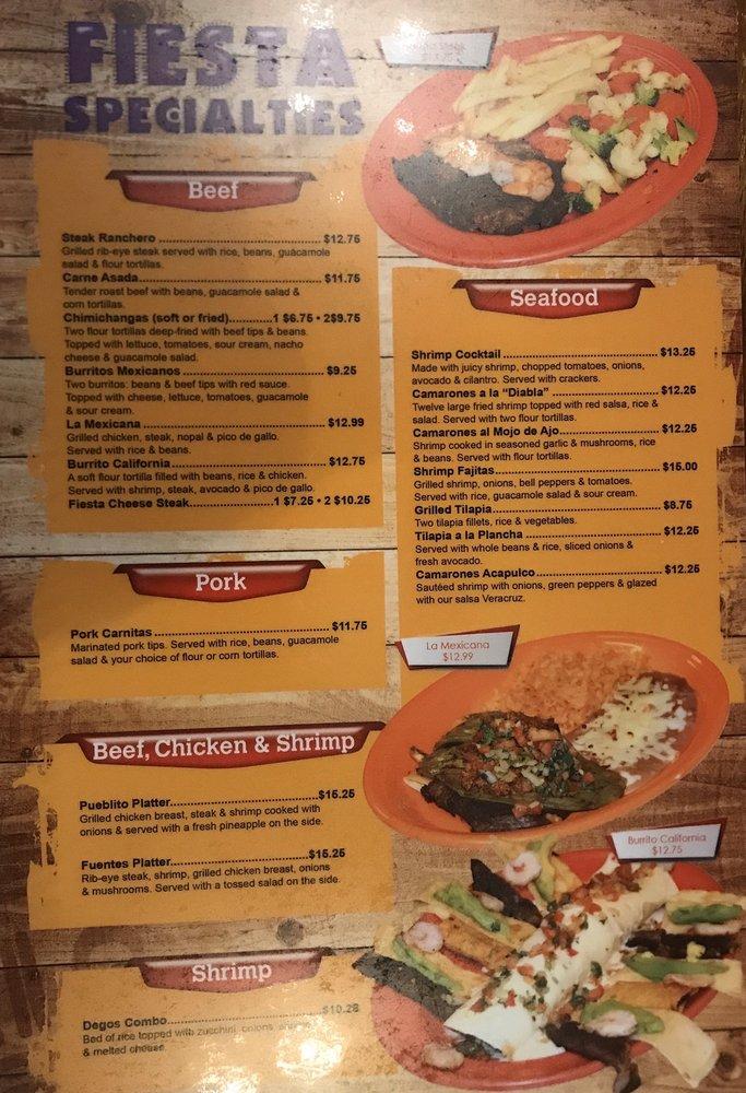 Menu at Fiesta Grill Mexican Restaurant, Central
