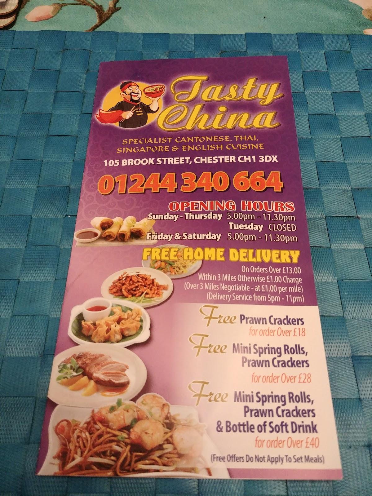 Menu at Tasty China fast food, Chester