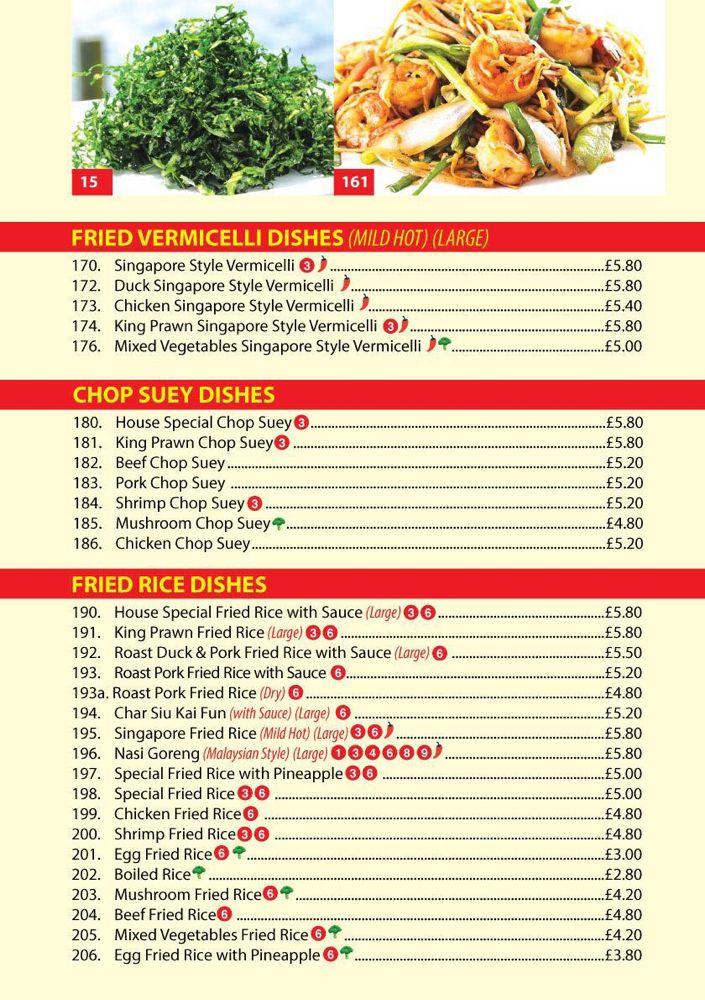 Menu at Golden Dragon fast food, Felixstowe, 3 Granville Rd