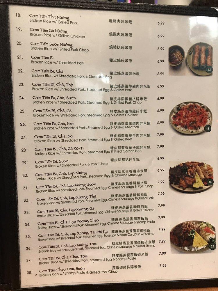 Menu at King Com Tam restaurant, San Gabriel, 120 E Valley Blvd Suite I & J
