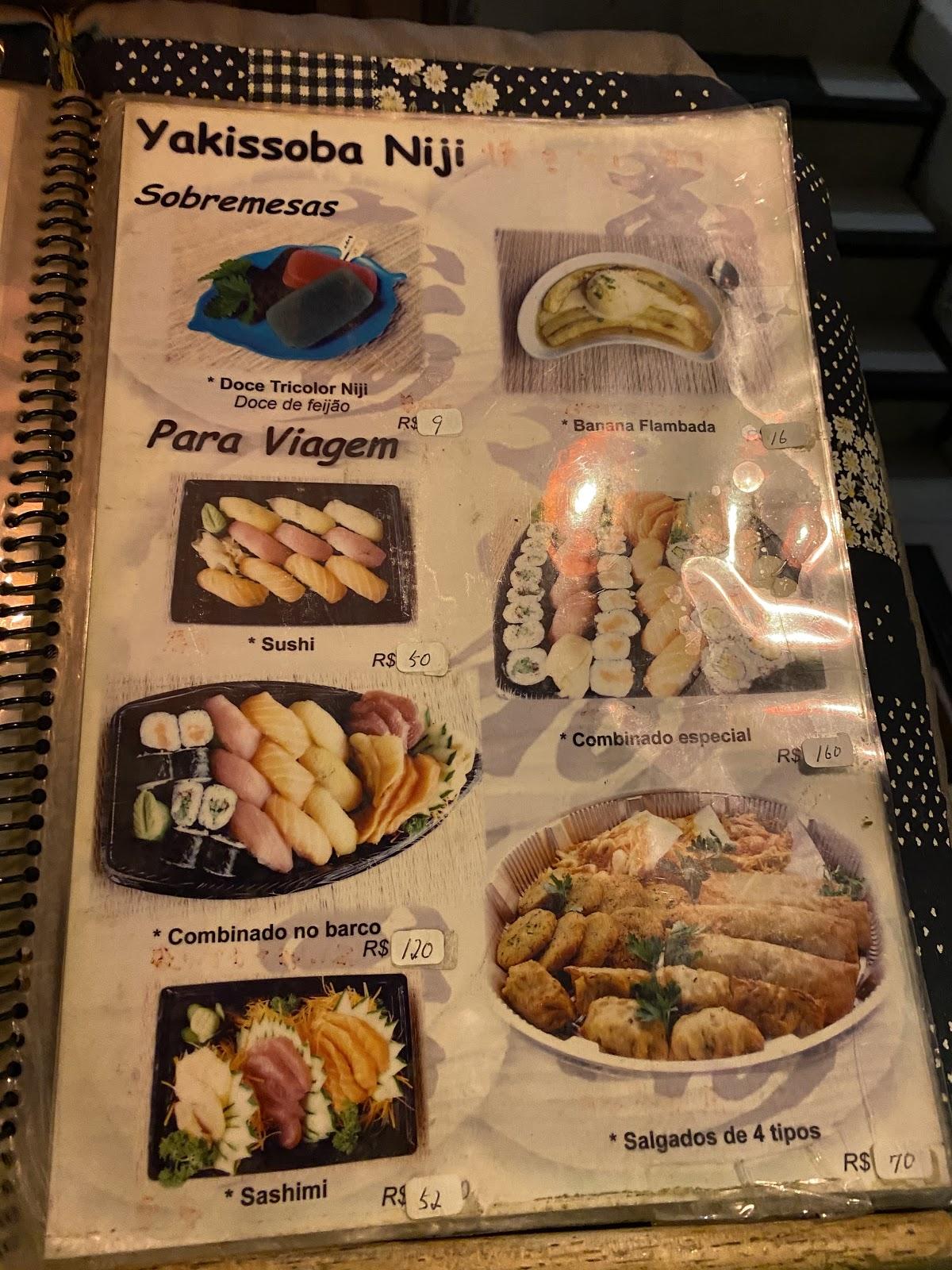 Menu em Restaurante Niji, Campos do Jordão