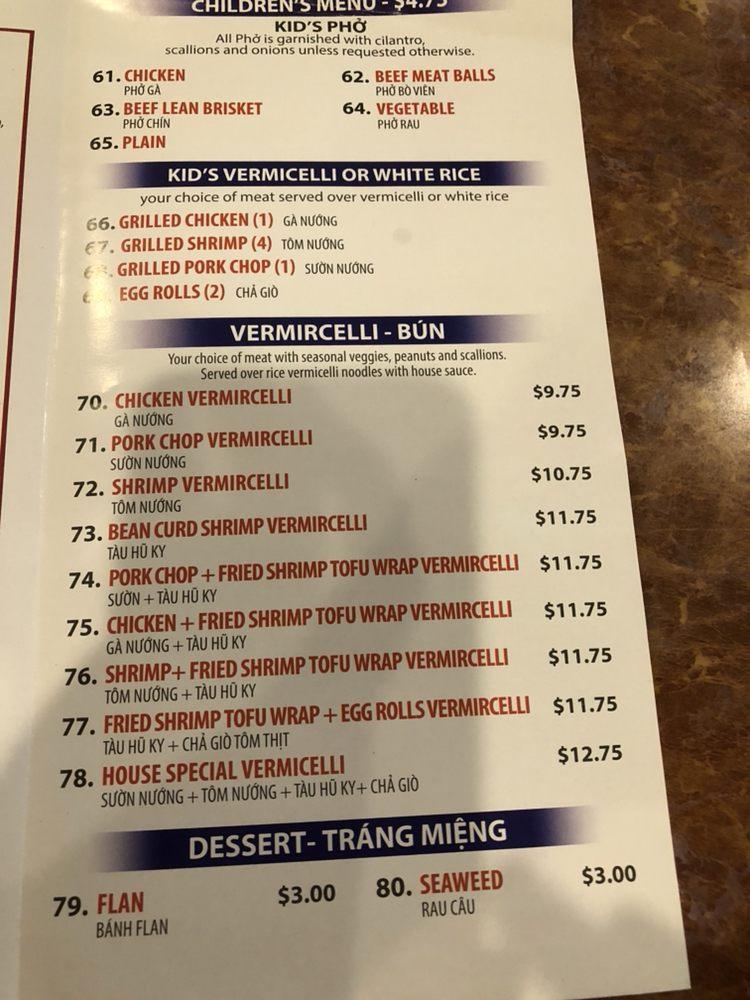 Menu at Rice N Pho Vietnamese Restaurant, Shippensburg