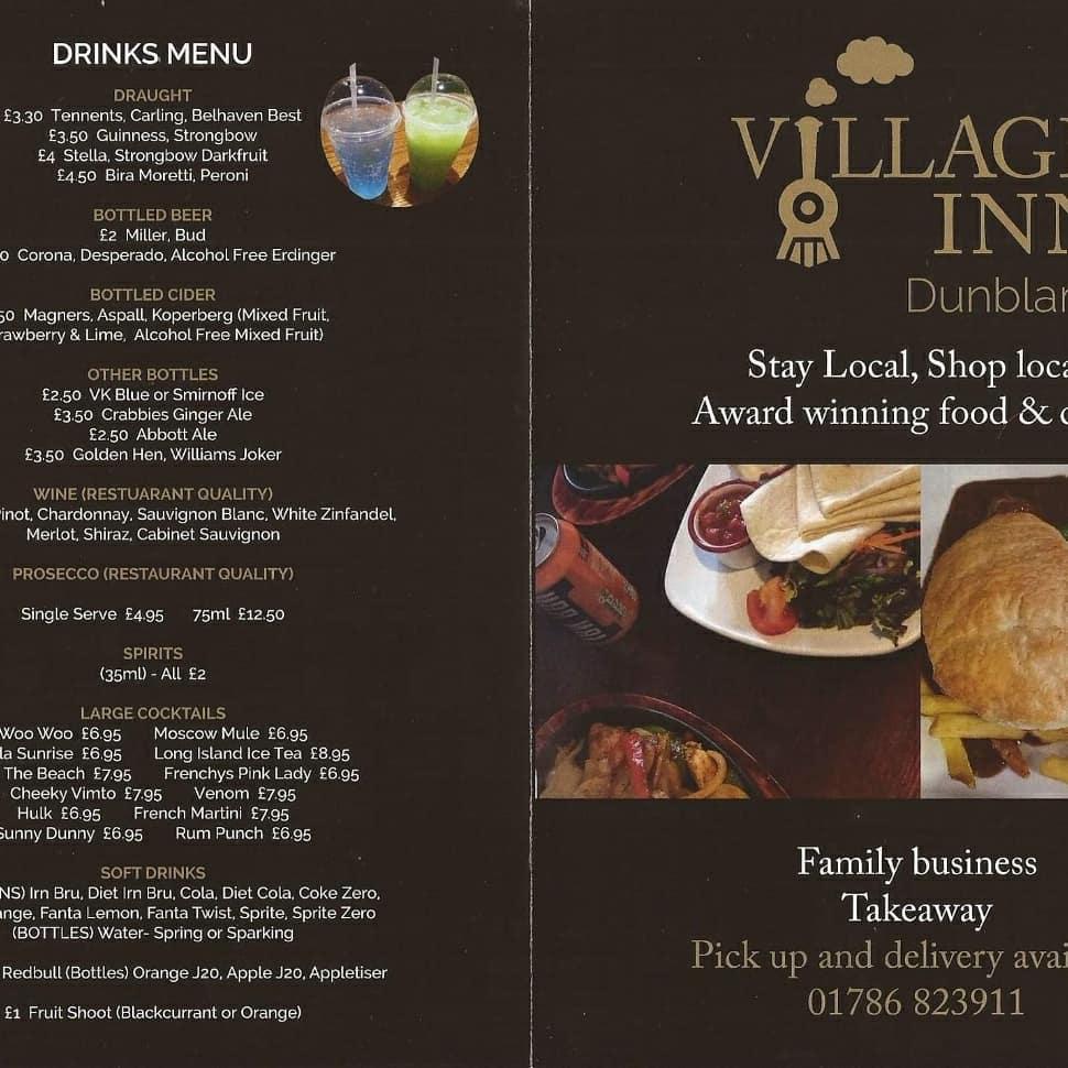 Menu at The Village Inn & Caterers and Ale House pub & bar, Dunblane