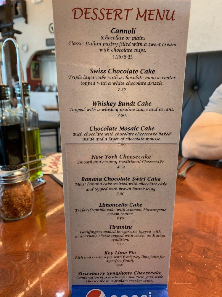 Menu at Cafe Sicilia Watauga, Keller