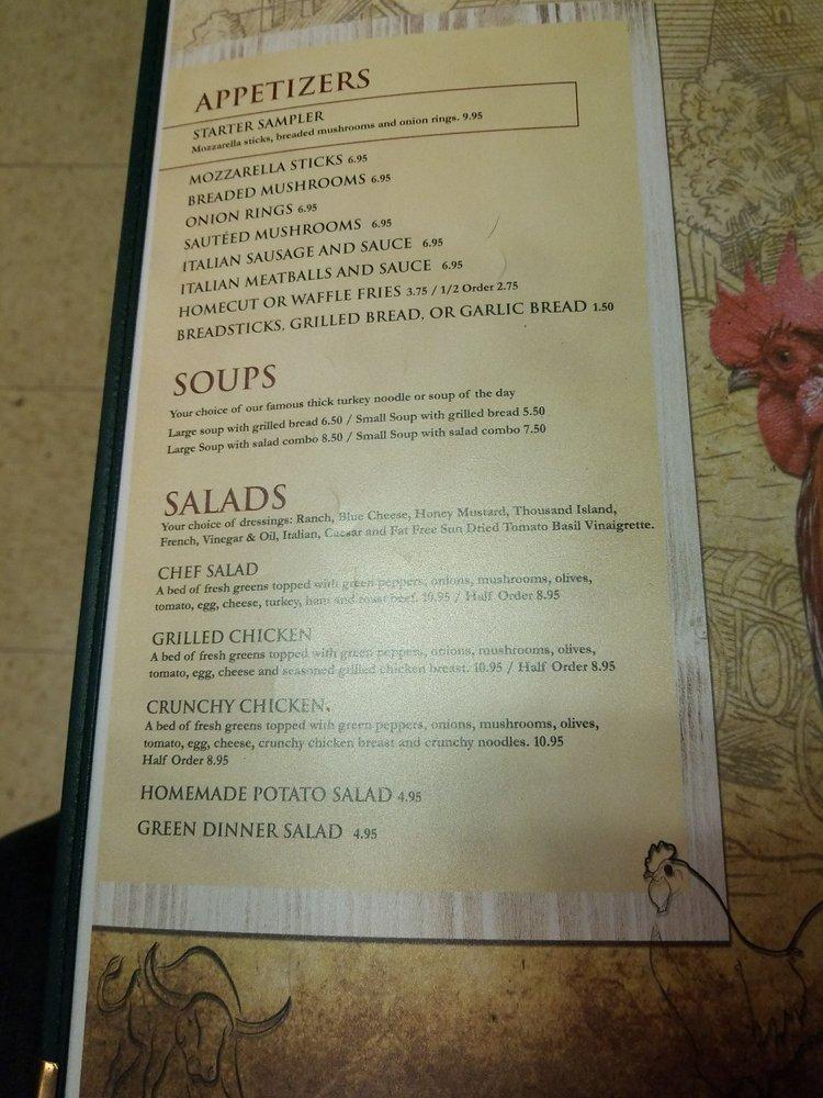 Menu at Cock & Bull Villa Roma restaurant, La Grande