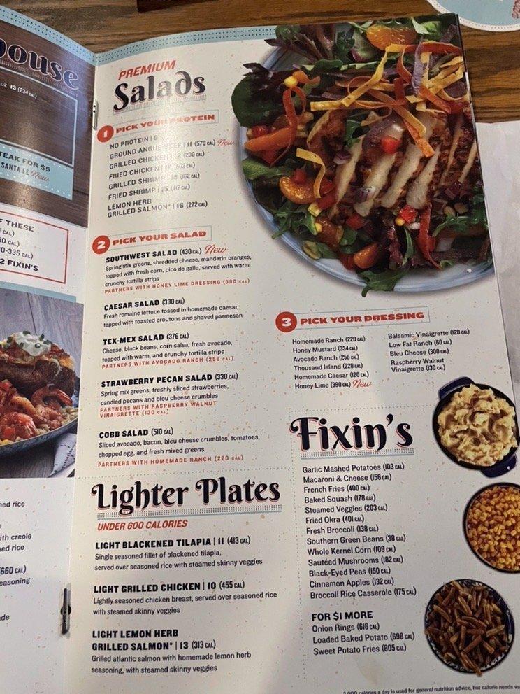 Menu at Cotton Patch Cafe, Waco