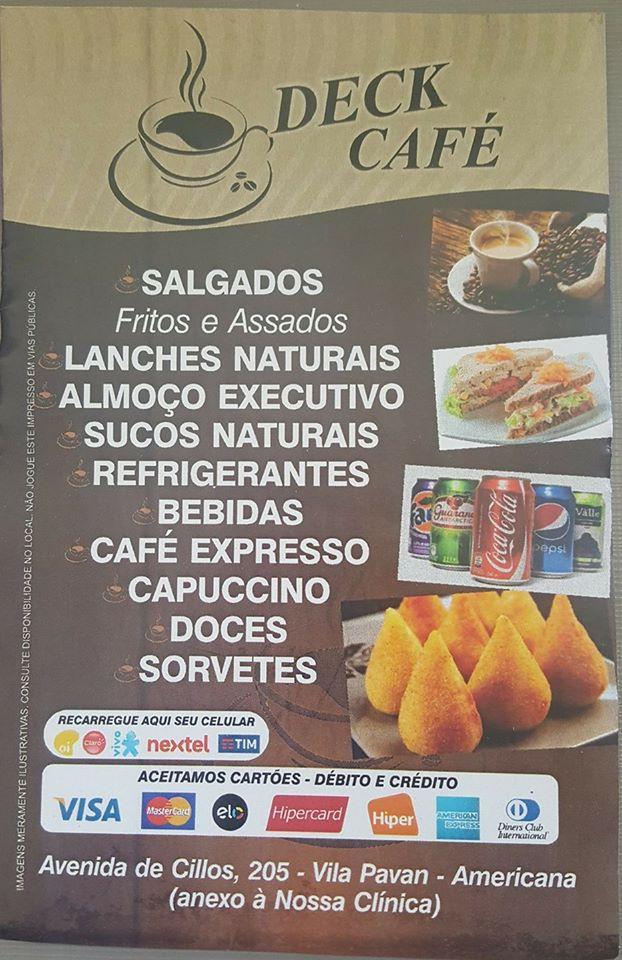 Menu at DECK CAFÉ, Americana