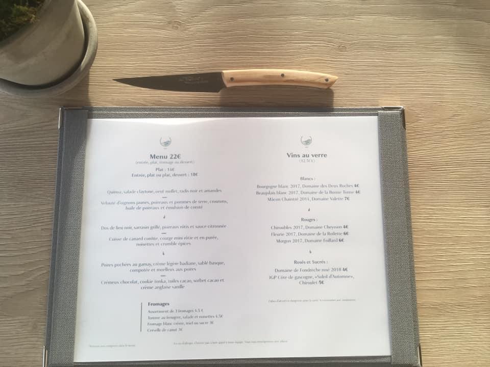 Menu at Ema Table, Vins et Gourmandises restaurant, Avenas, 168 route ...