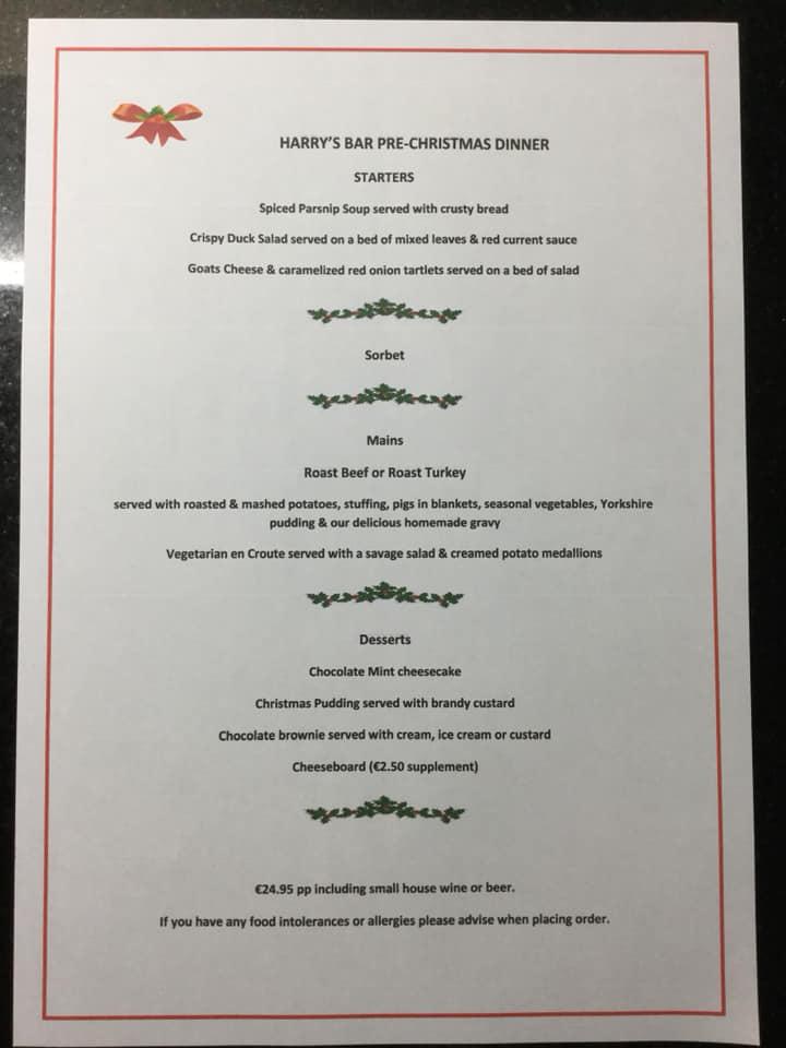 Menu at Harry's Bar, Quesada