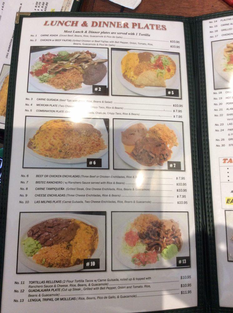 Menu at LAS MILPAS RESTAURANT, Corpus Christi, Saratoga Blvd