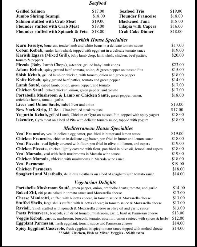 Menu at Mayflower Cafe, Virginia Beach, 209 34th St