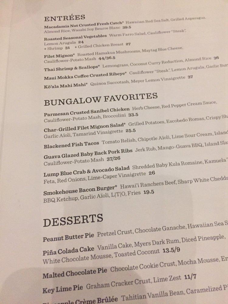 Menu at Tommy Bahama Restaurant, Bar & Store, Honolulu