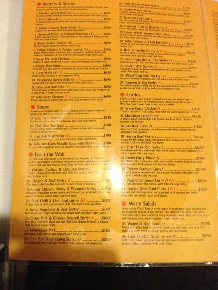 Menu at Yim Yam restaurant, Ascot Vale, 415 Mt Alexander Rd