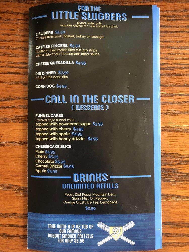 Menu at Dugout Bar & Grill, Greeley