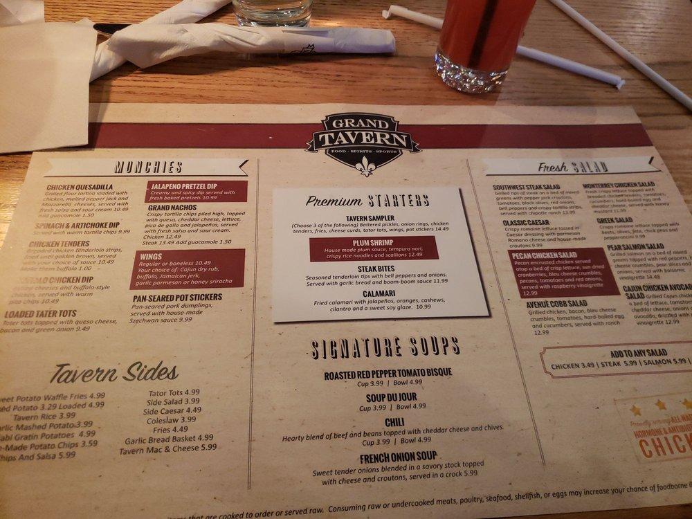 Menu at Grand Tavern Livonia pub & bar, Livonia