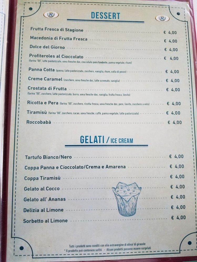 Menu da Ristorante L'Ancora, Formia