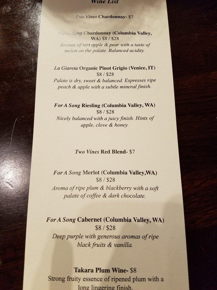 Menu at Shima Japanese Restaurant, Stanwood