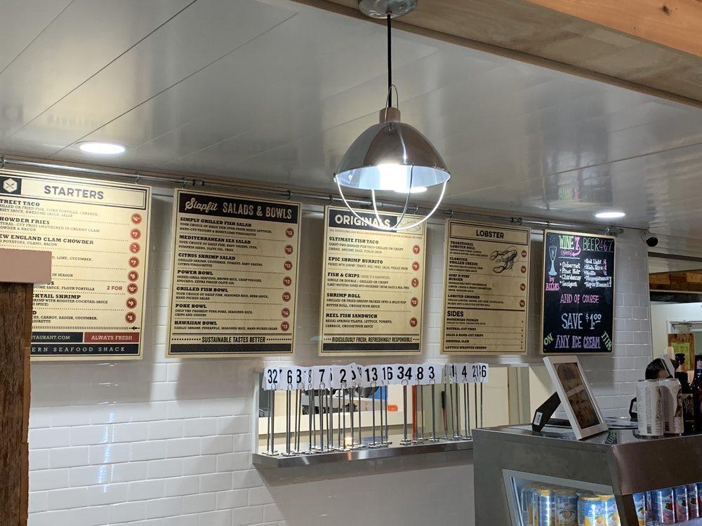 Menu at Slapfish restaurant, Noblesville