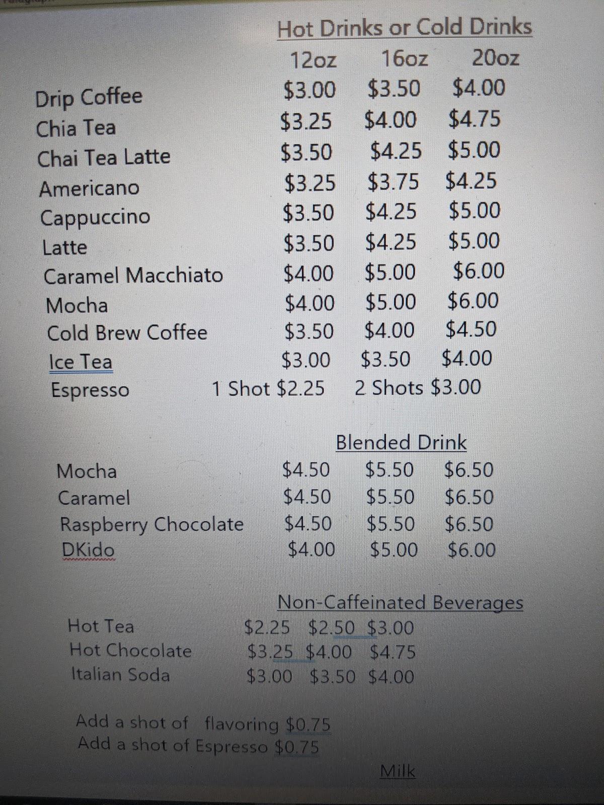 Menu at Sugar, Salt & Malt Restaurant, Baker
