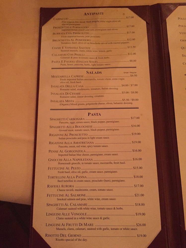 Menu at Firenze pizzeria, Bellevue