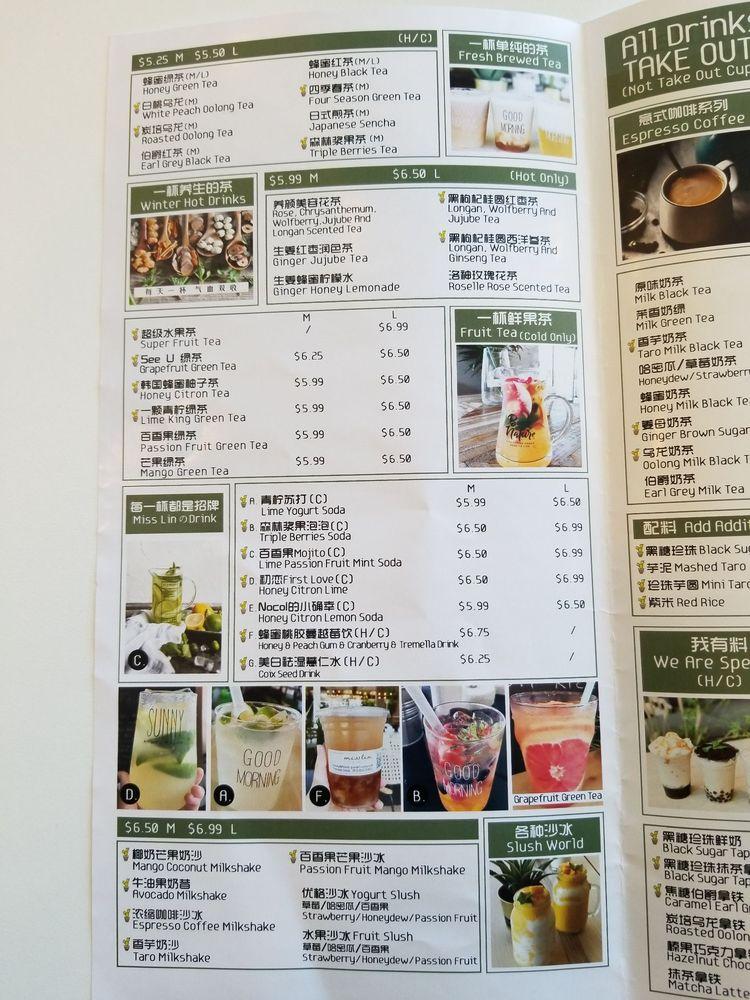 Menu at Miss Lin Cafe, Markham