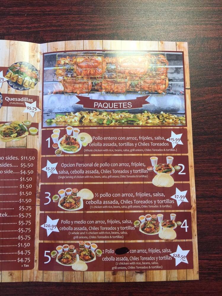 Menu at Pollos La Pullita restaurant, Arlington