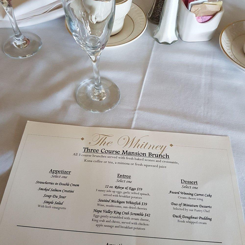 Menu at The Whitney pub & bar, Detroit