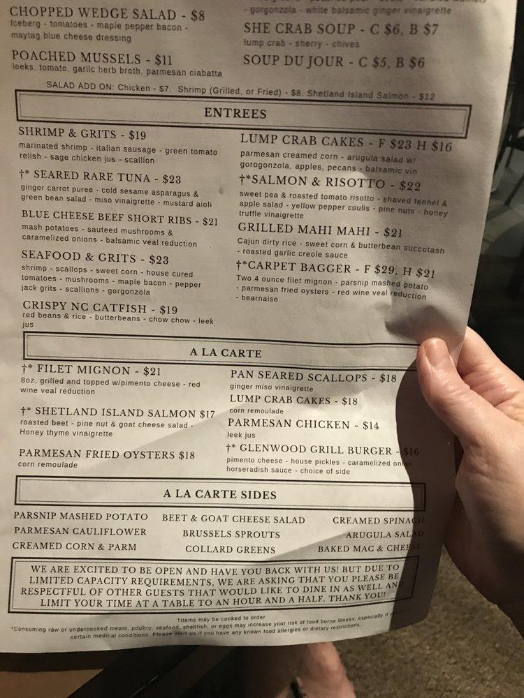 Menu at Glenwood Grill pub & bar, Raleigh