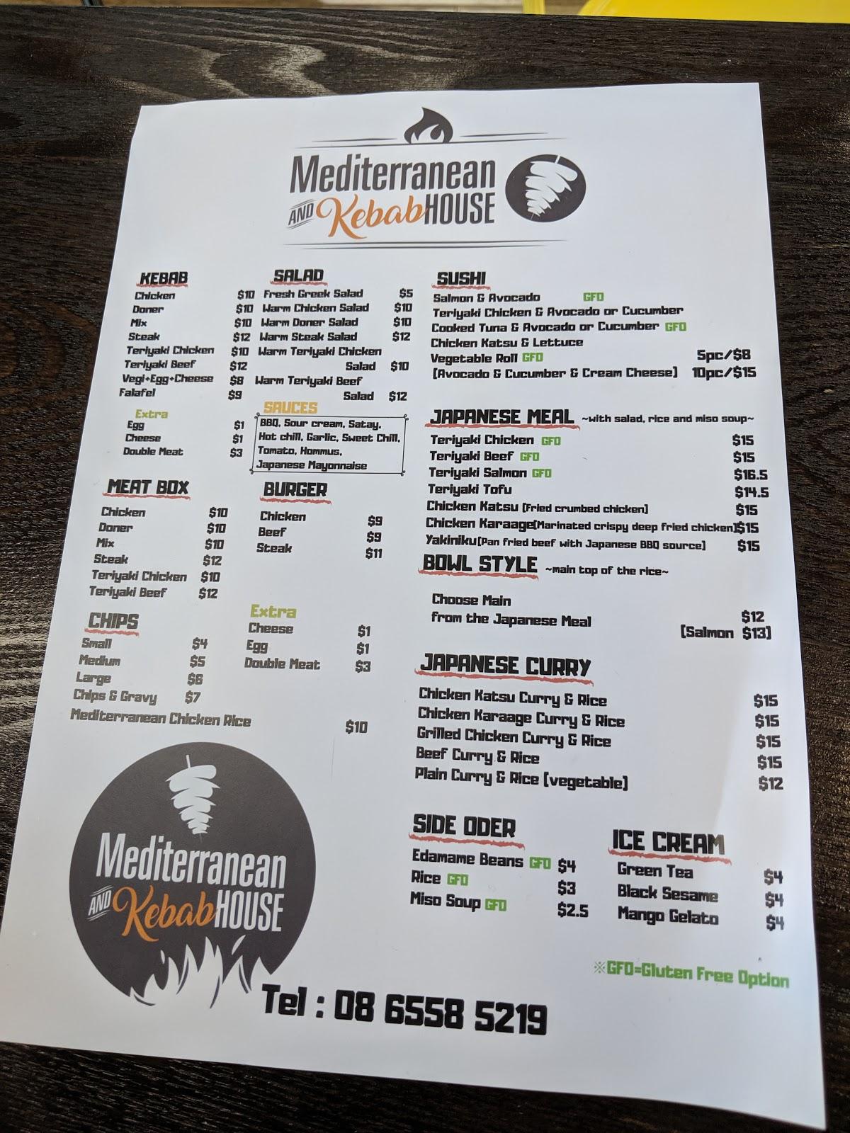 Menu at Mediterranean and Kebab House Alkimos restaurant, Alkimos