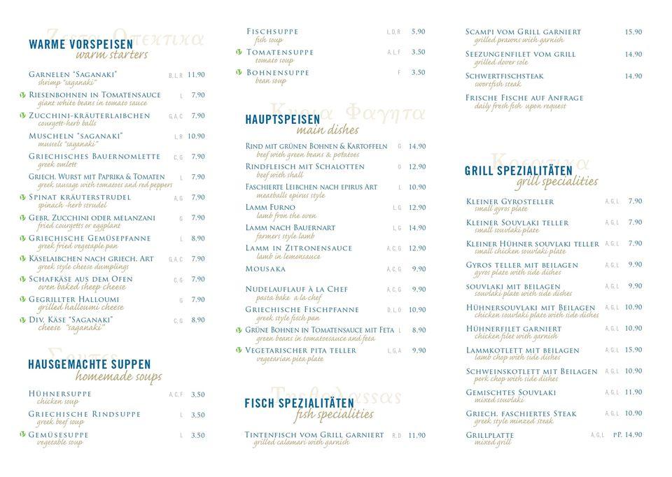 Speisekarte von Ouzeri Bistro Ellas restaurant, Wien, Wollzeile 21