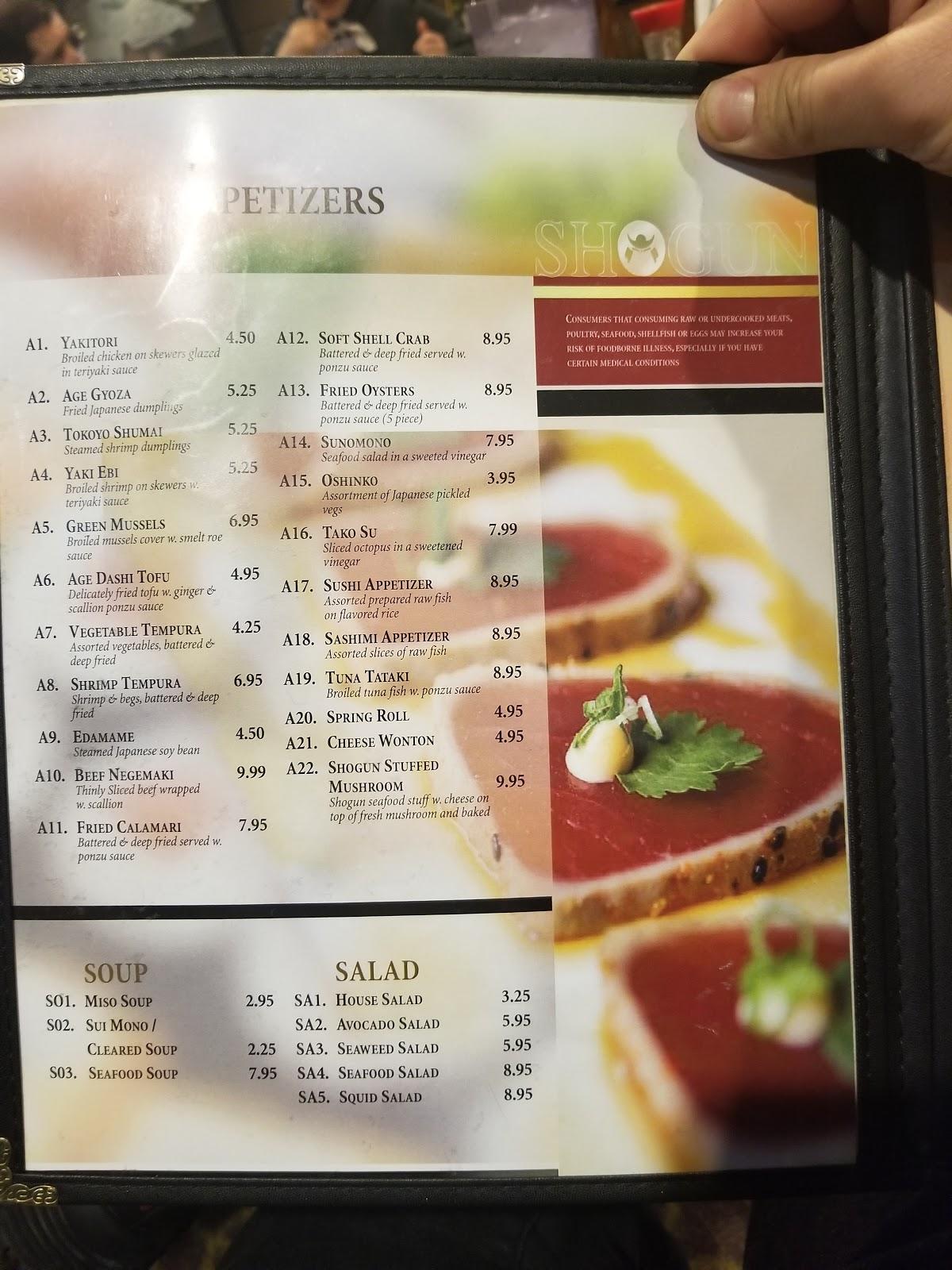 Menu at Shogun Japanese Steakhouse Of South County, St. Louis, Baptist ...