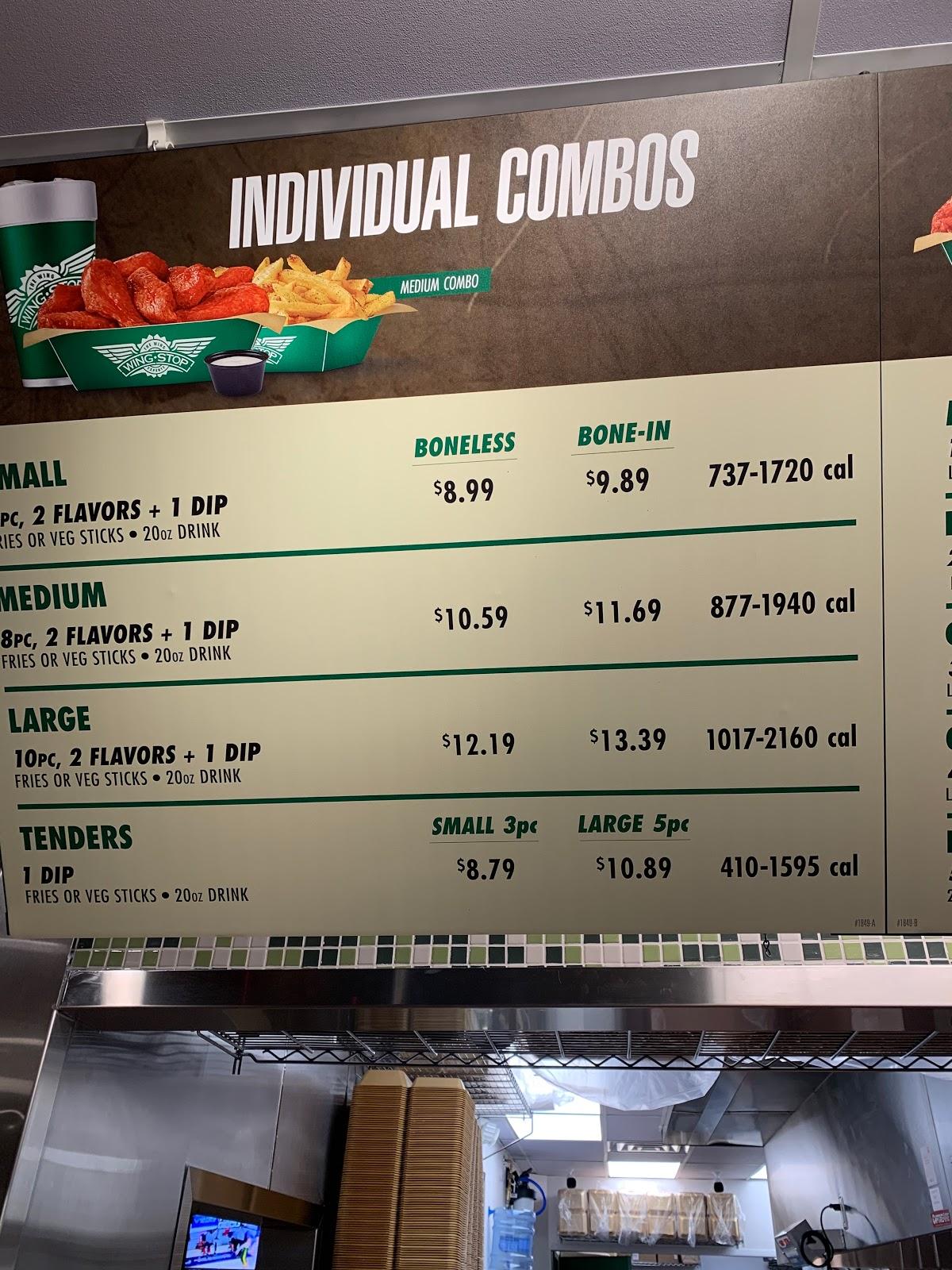Menu at Wingstop restaurant, Deptford Township