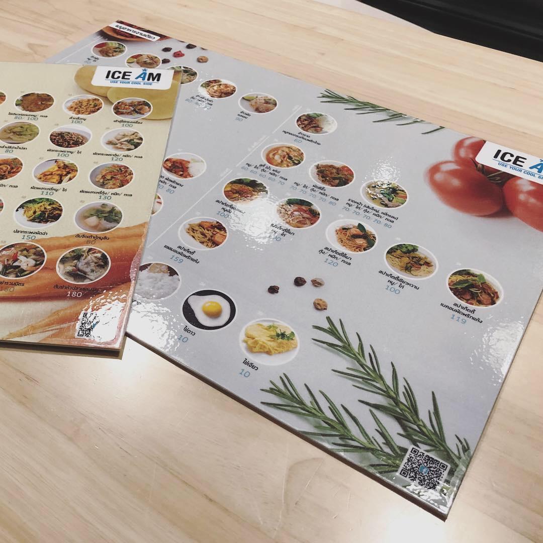 Menu at ICE AM, Lang Suan