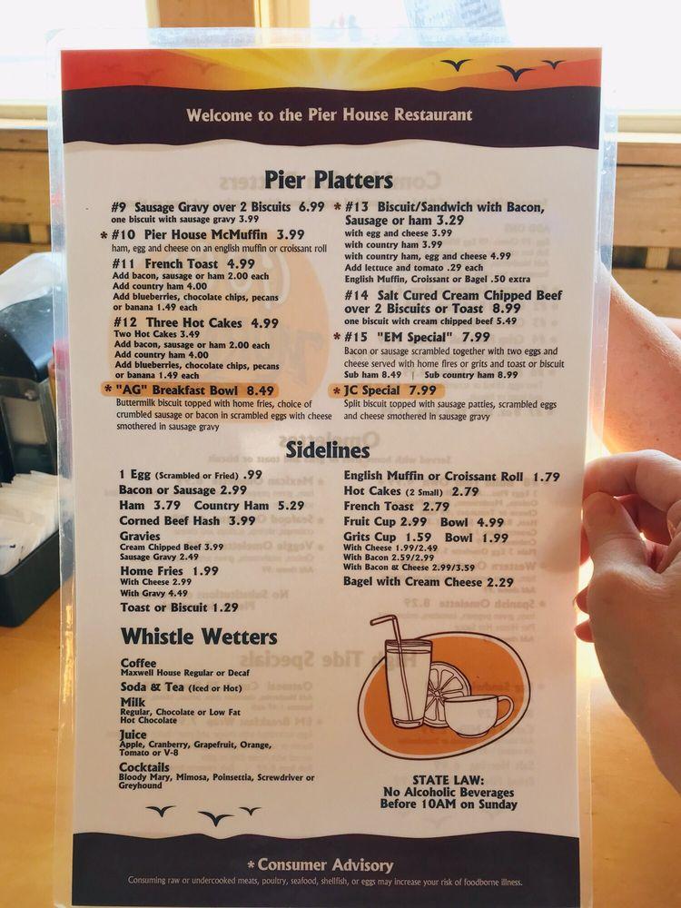 Menu at Pier House Restaurant, Nags Head