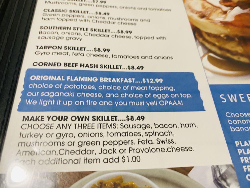 Menu at Daybreak Cafe, Tarpon Springs