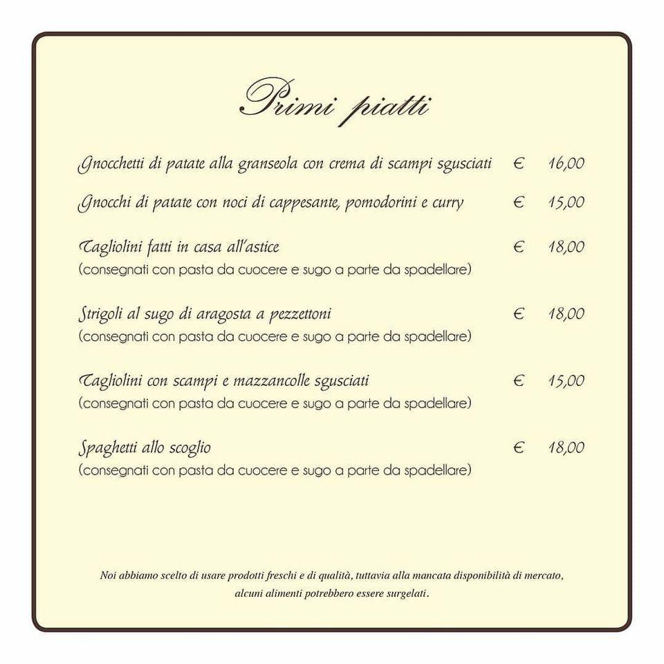 Menu da Antica Quercia ristorante, Solesino