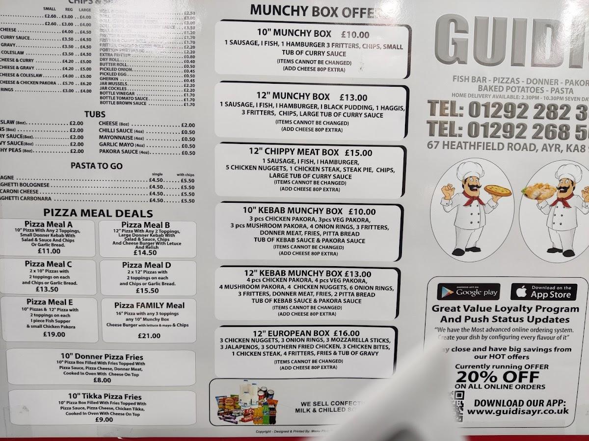 Menu at Guidis Heathfield Stores restaurant, Ayr