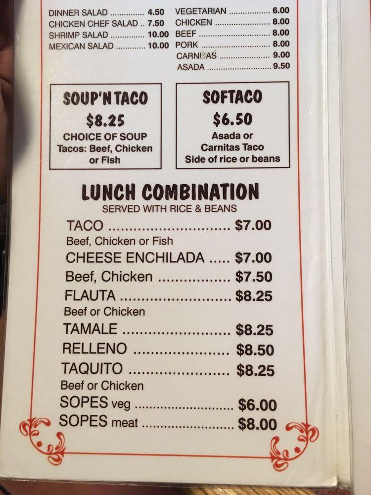 Menu at La Villa Kitchen steakhouse, San Dimas