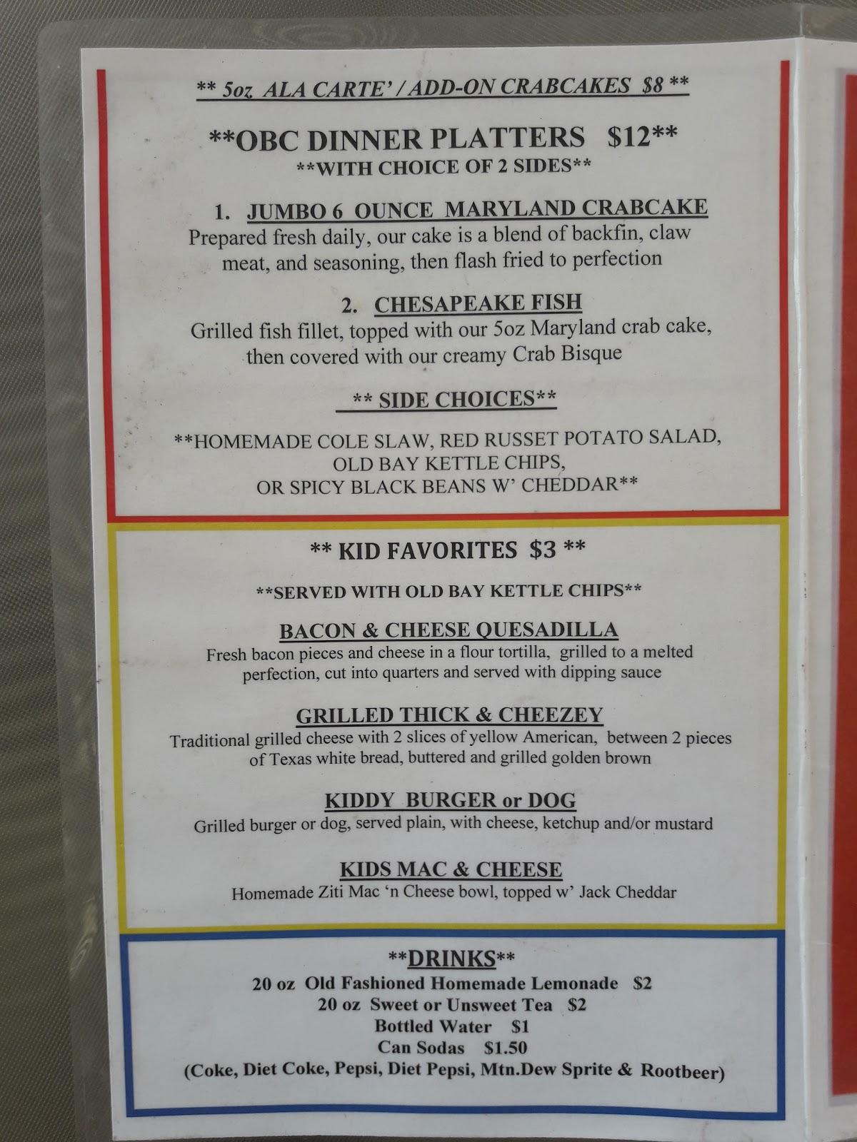 Menu at Old Bay Cafe Trinity, New Port Richey