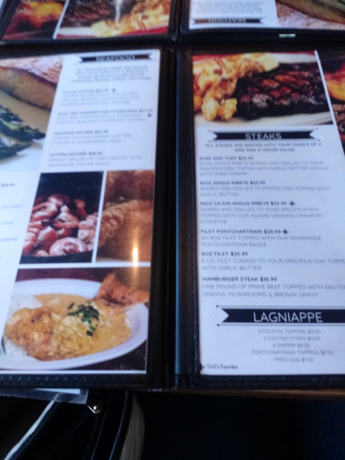 Menu at TaD's Louisiana Cooking- Lake Charles restaurant, Lake Charles