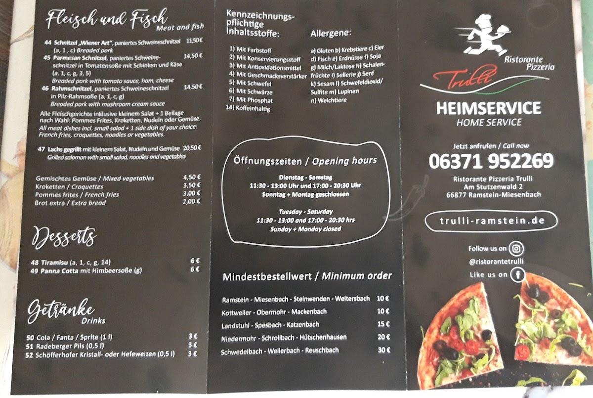 Speisekarte von Trulli restaurant, Ramstein-Miesenbach