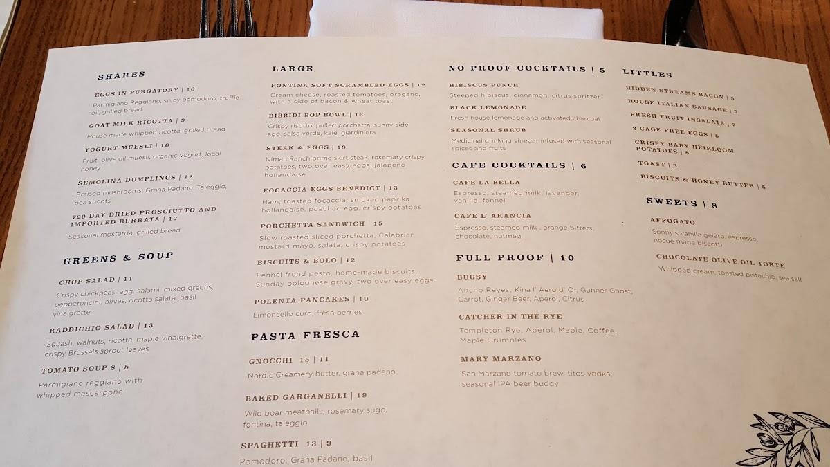 Menu at ie - Italian Eatery restaurant, Minneapolis