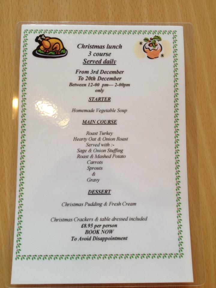 Menu at Cookbook Cafe, Dyserth