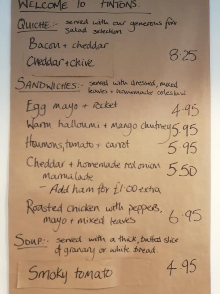 Menu at Fintons Cafe & Bakehouse, Draycott