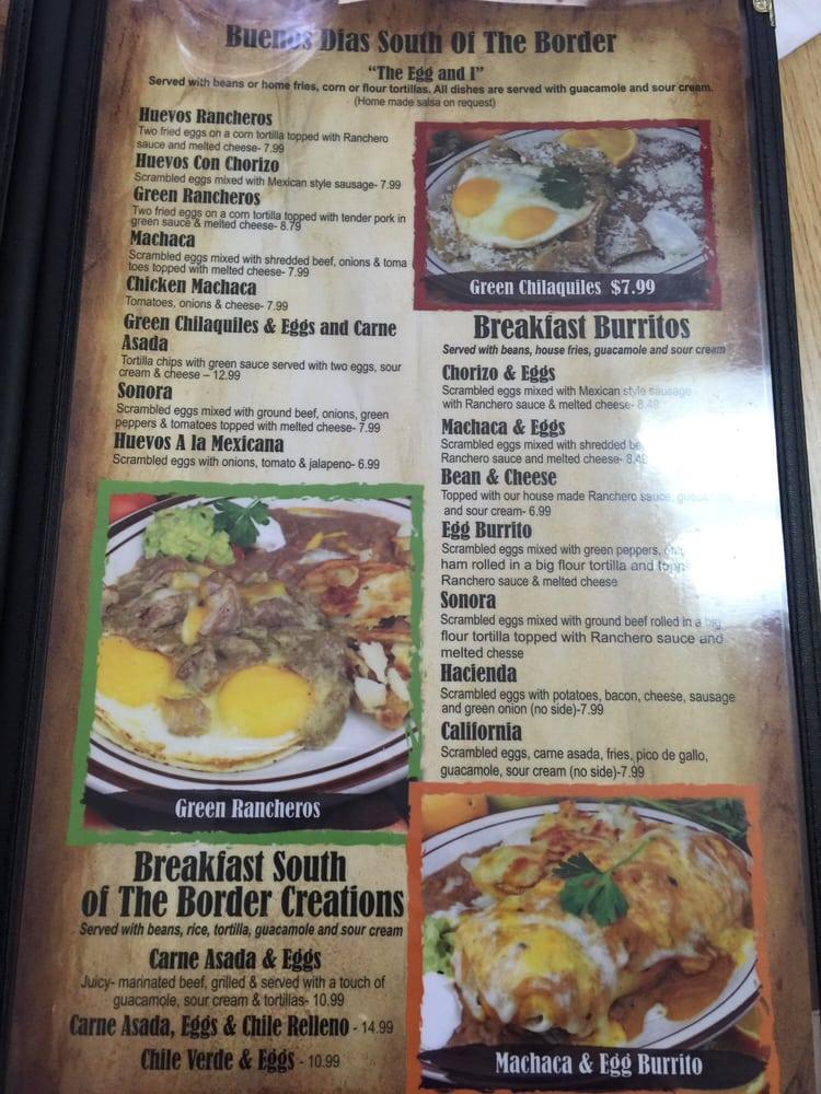 Menu at Hacienda La Joya restaurant, Mission Viejo