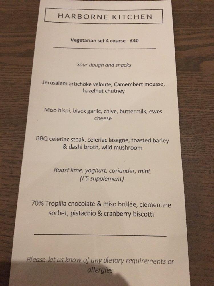 Menu at Harborne Kitchen restaurant, Birmingham, 175-179 High St