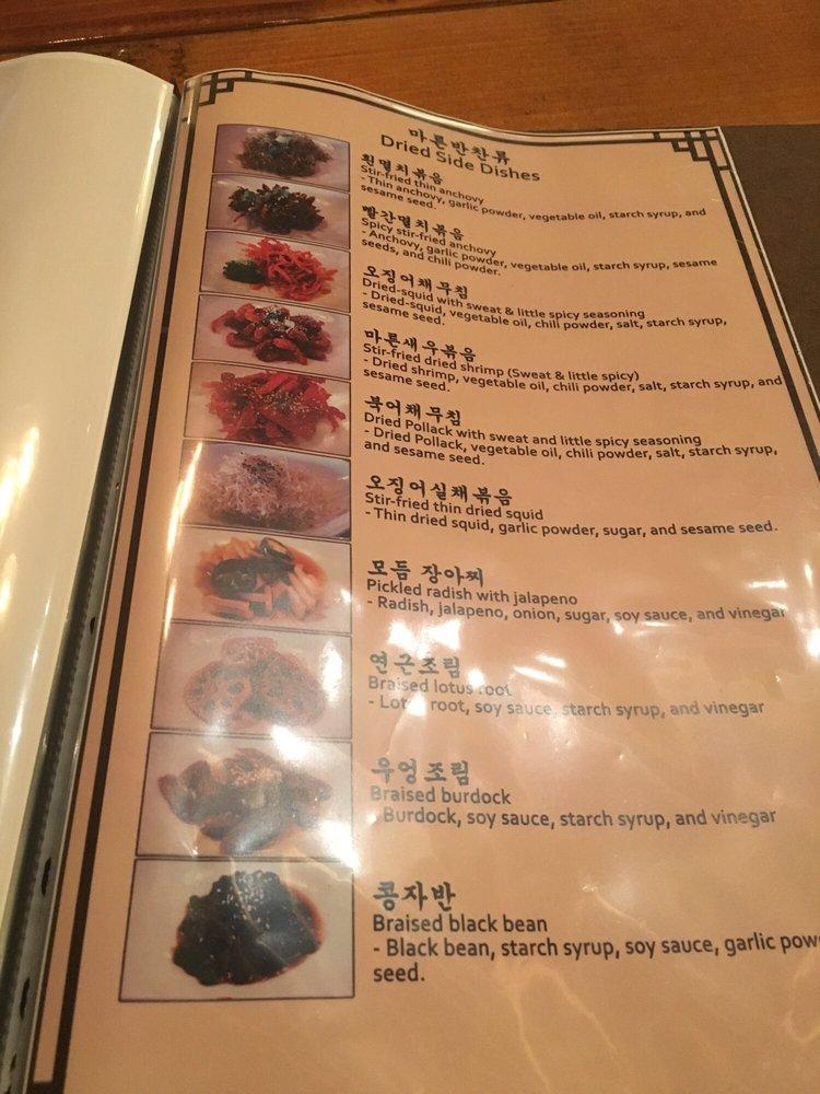 Menu at Taste of Korea restaurant, Chantilly