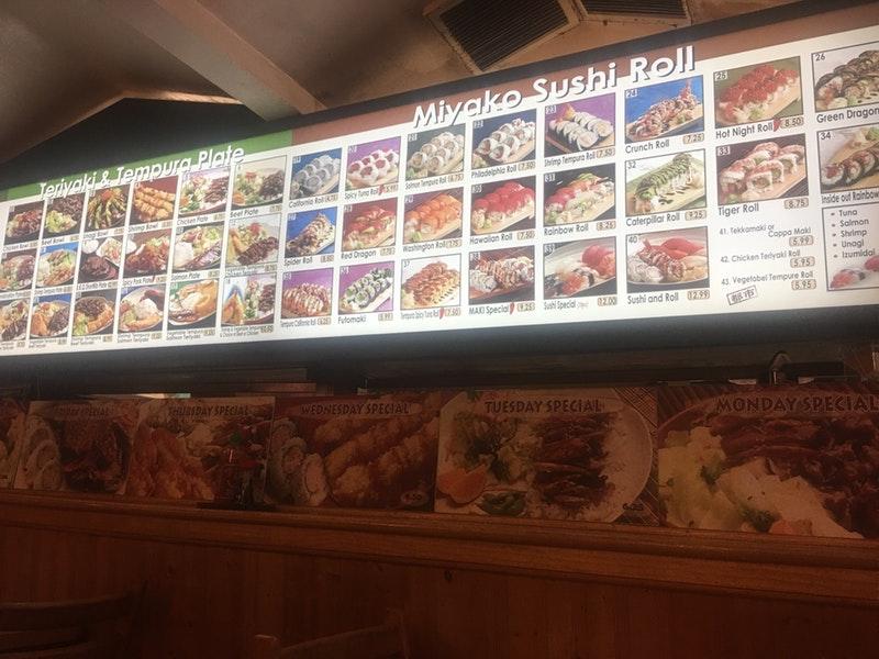 Menu at Miyako Express restaurant, Los Angeles, W Manchester Ave
